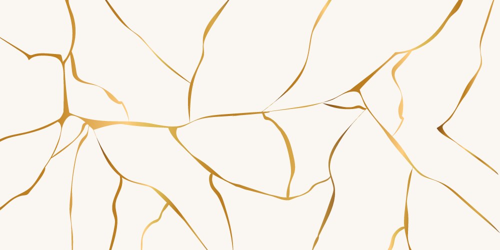 Kintsugi gold simple break lines asian geometric Vector Image