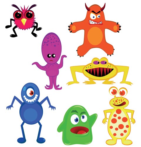 Monster set Royalty Free Vector Image - VectorStock