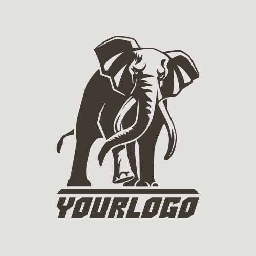 Elephant sign logo emblem -05 Royalty Free Vector Image