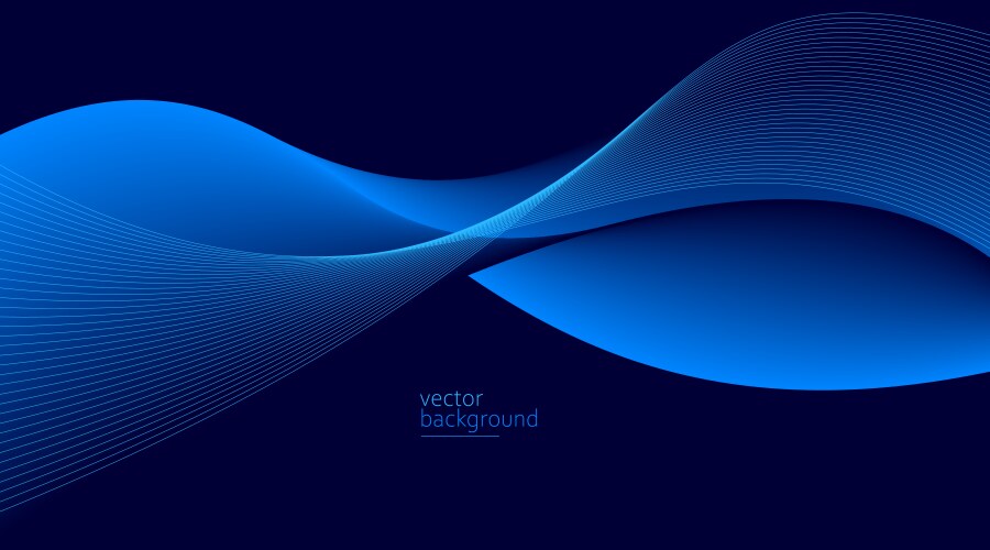 Flowing blue curve shape with soft gradient Vector Image
