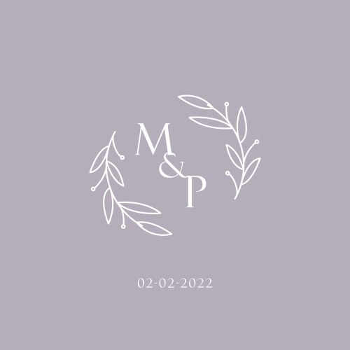 Initials da wedding monogram logo with leaves Vector Image