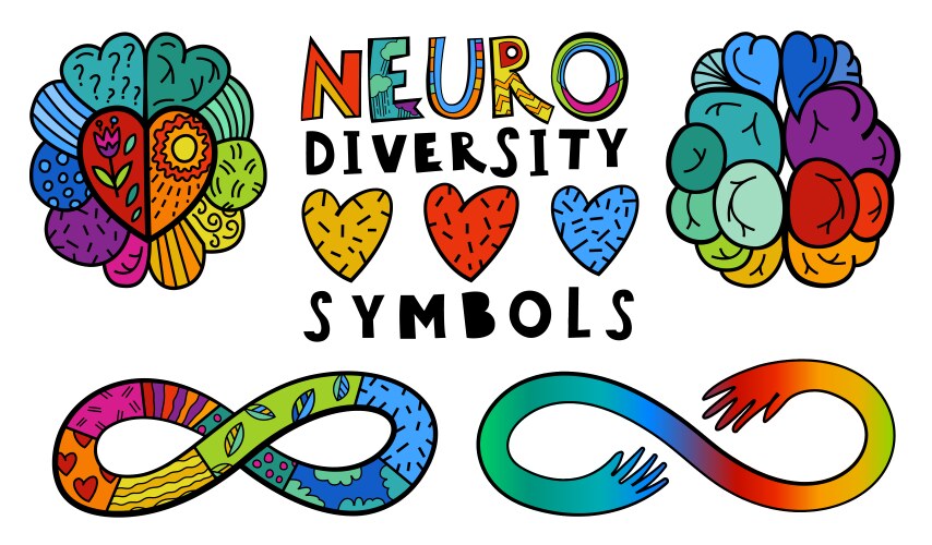 Neuro diversity autism acceptance creative print Vector Image