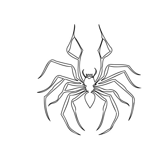 Spider halloween outline sketch Royalty Free Vector Image