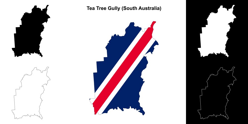 Ku-ring-gai outline map Royalty Free Vector Image