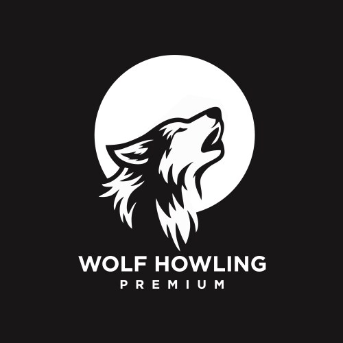 Wolf howling logo icon design Royalty Free Vector Image