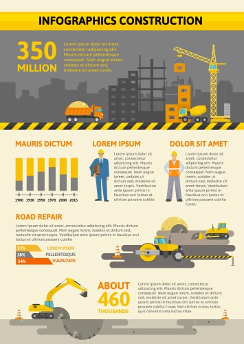 Construction worker infographic Royalty Free Vector Image