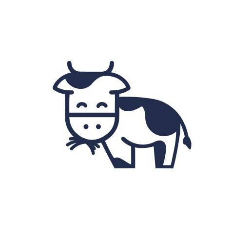 Cute spotted cow with udder in flat design Vector Image