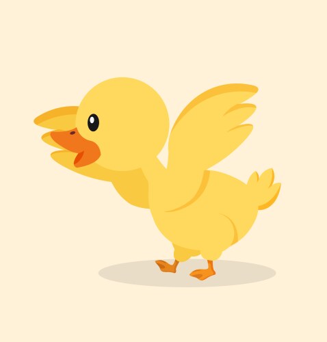 Funny yellow duck cartoon Royalty Free Vector Image