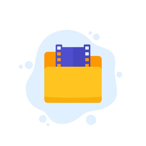 Folder with video icon pictogram Royalty Free Vector Image