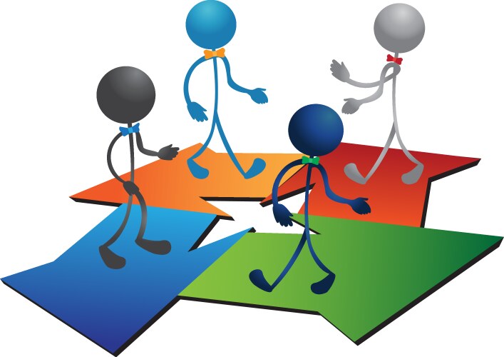 Logo team optimistic people Royalty Free Vector Image