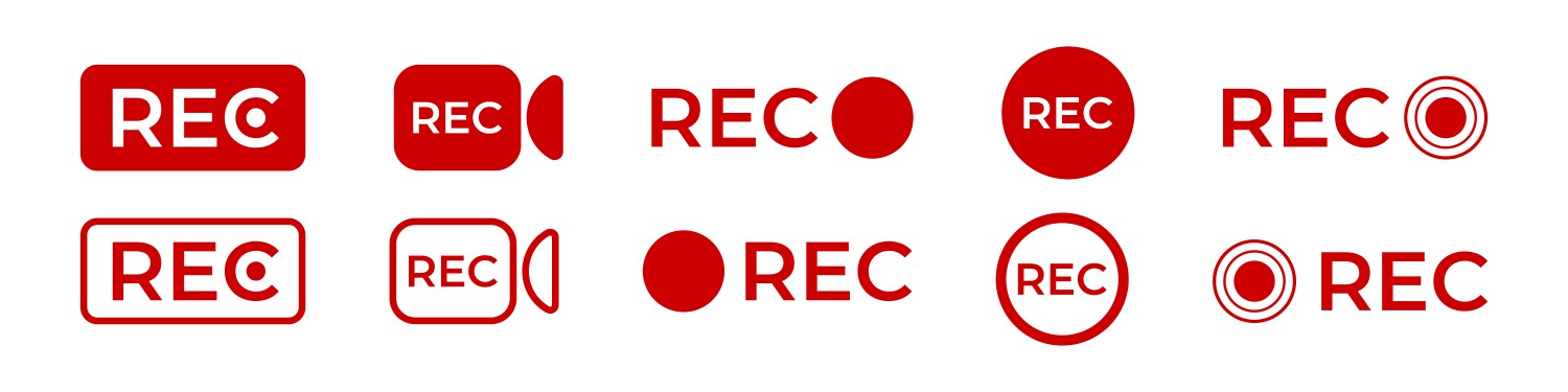 Rec indicator for live video record Royalty Free Vector