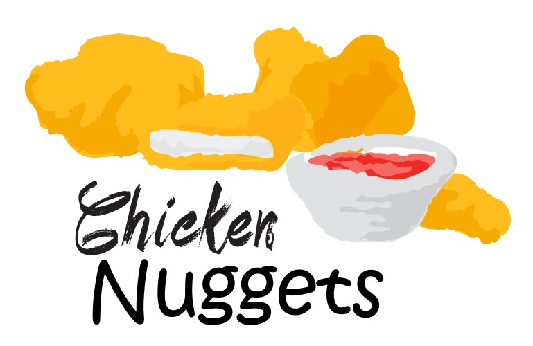 Logo for crispy chicken nuggets Royalty Free Vector Image