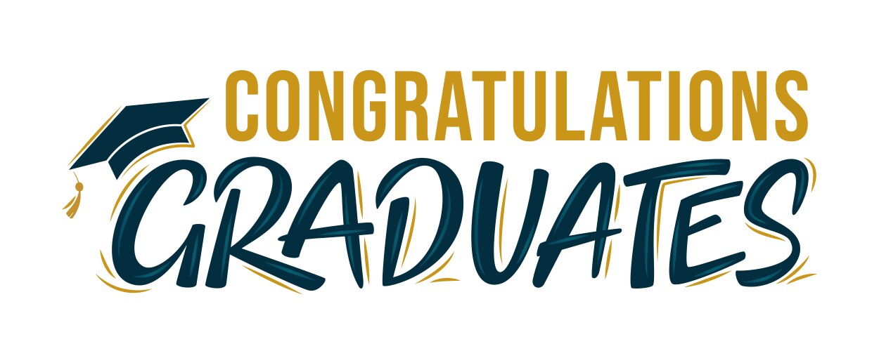 Congratulation graduate calligraphy Royalty Free Vector