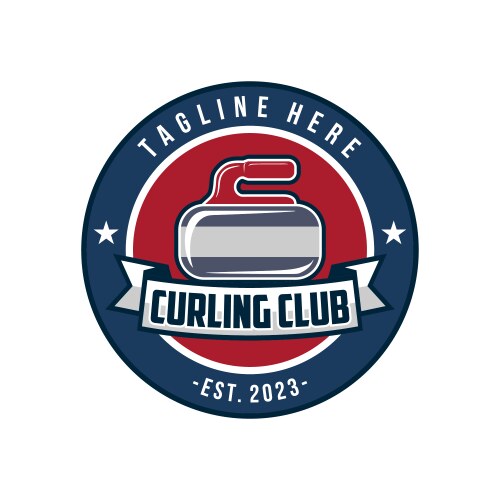 Curling logo sport design template icon Royalty Free Vector