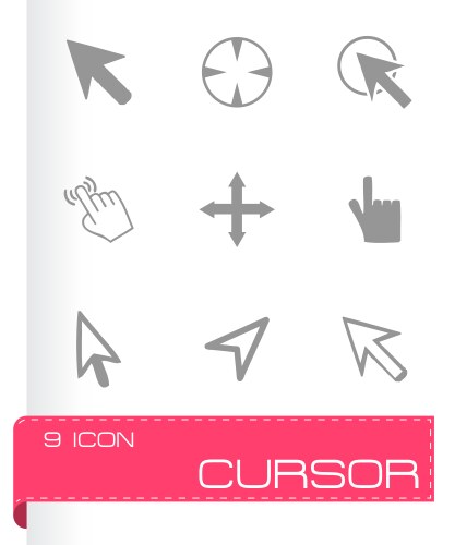 Mouse cursor simple color flat icons set Vector Image