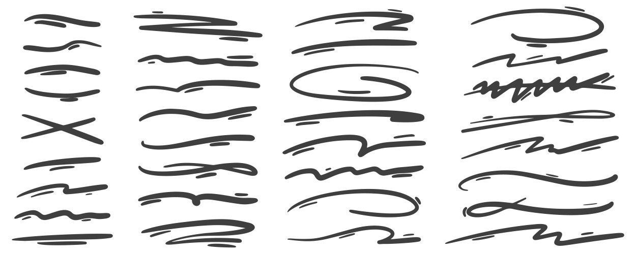 Pen strike line strikethrough marker scribble Vector Image