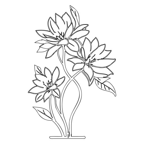 Sakura flower outline sketch Royalty Free Vector Image