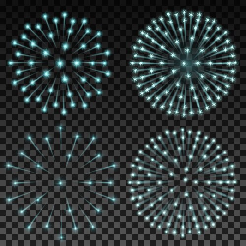 Firework blue bursting isolated transparent Vector Image