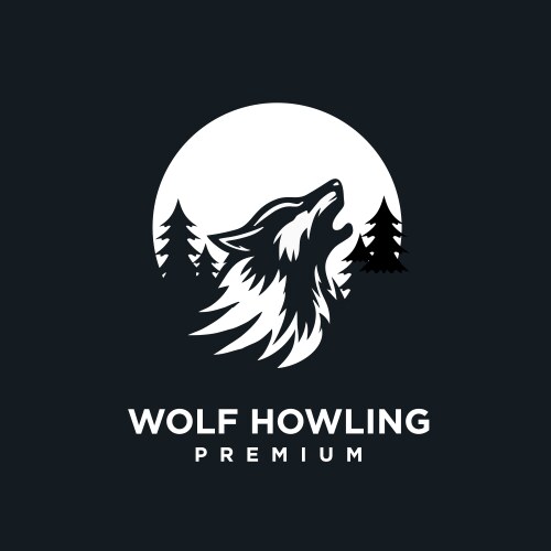 Wolf howling logo icon design Royalty Free Vector Image