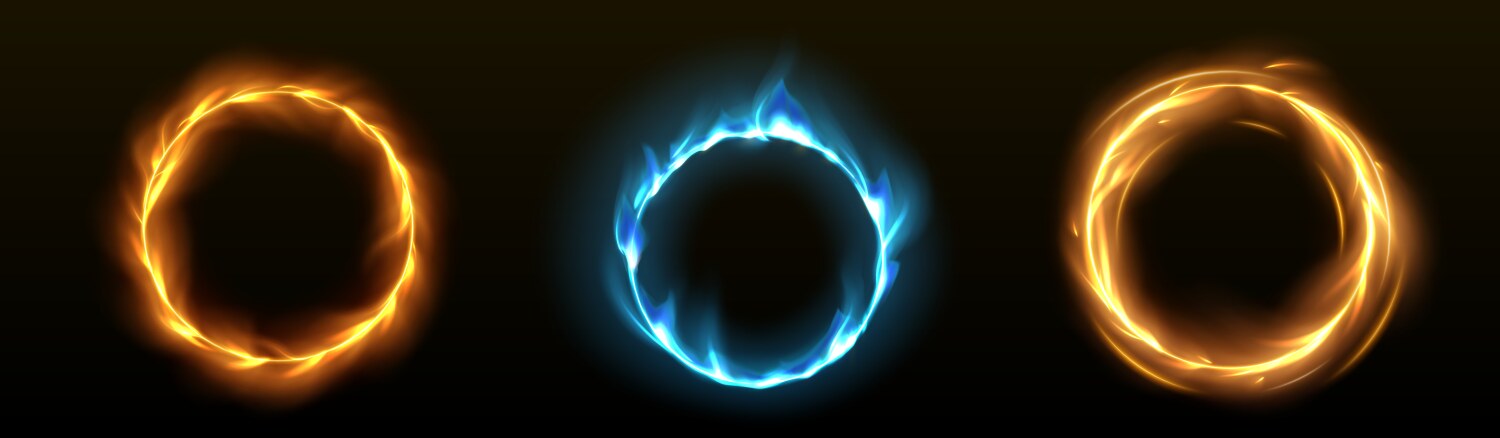 Yellow and blue fire swirl Royalty Free Vector Image