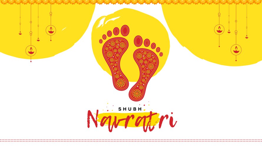 Banner design of shubh navratri template Vector Image