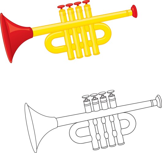 Musical animals rooster trumpet Royalty Free Vector Image