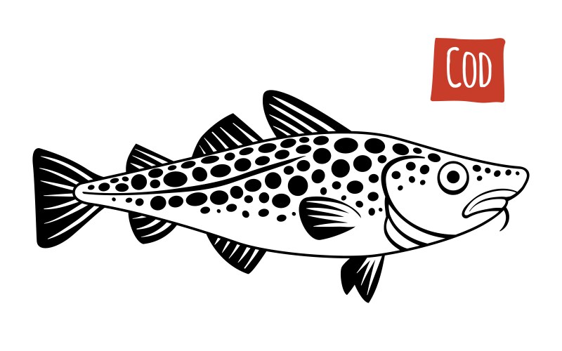 Fish - black and white Royalty Free Vector Image