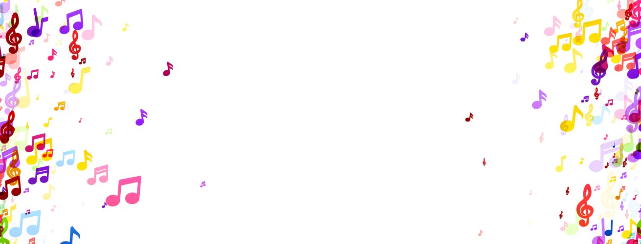 Colorful musical notes on white background Vector Image