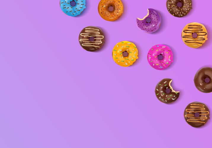 Donuts realistic icons Royalty Free Vector Image