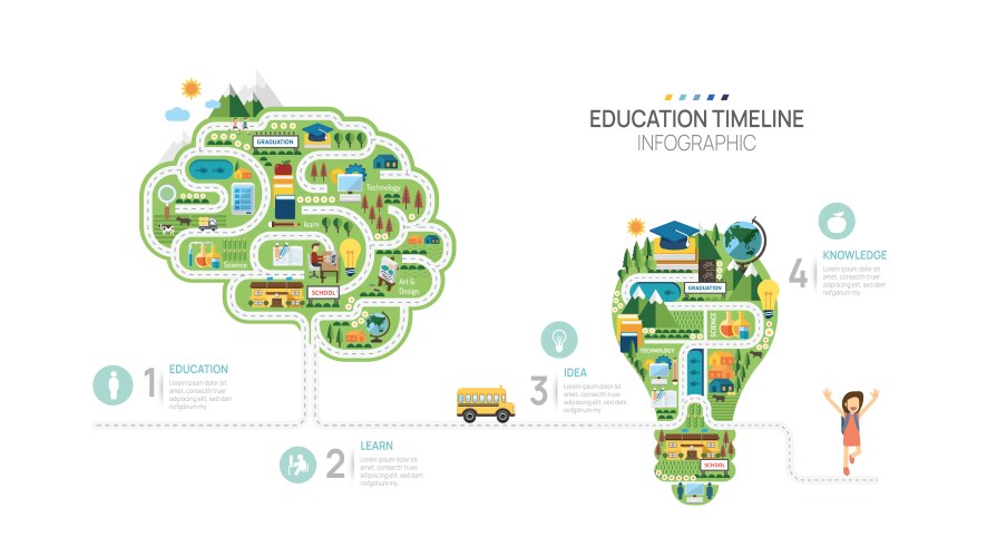 Education school template design infographic Vector Image