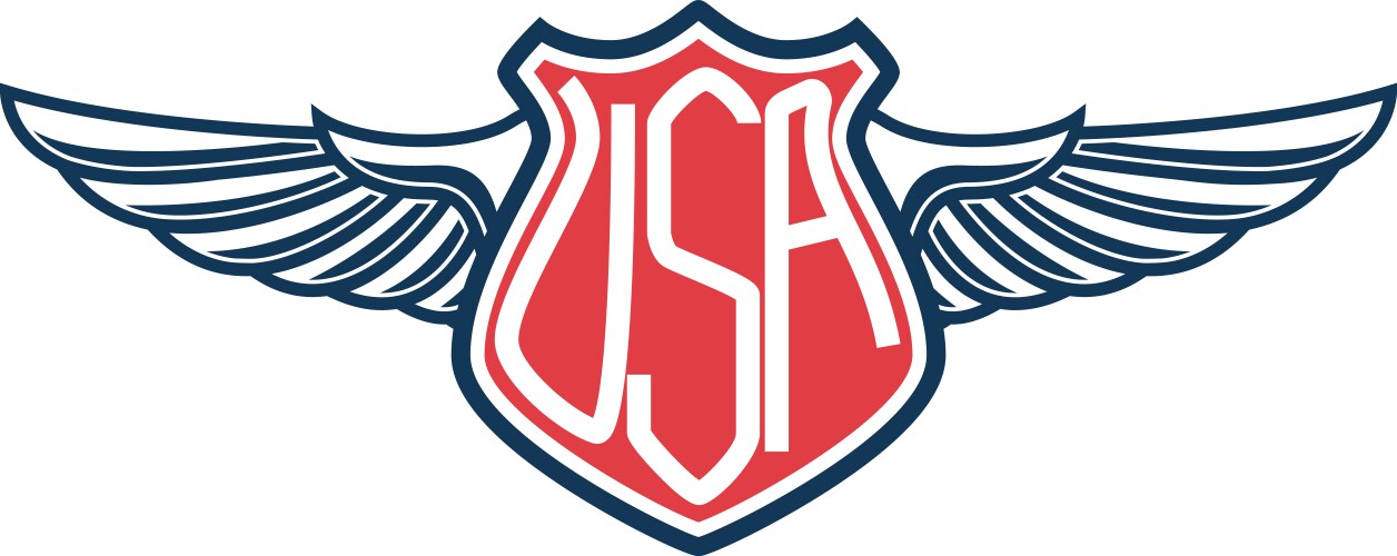 Emblem template with american flag and wings Vector Image