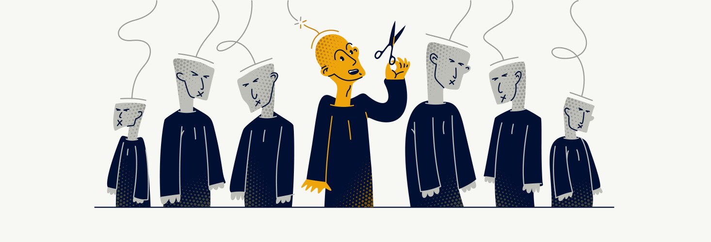 Matrix mind control and totalitarian society and Vector Image