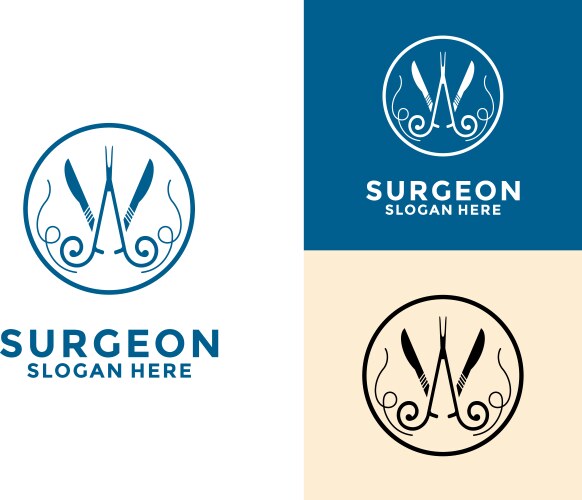 Surgeon logo design surgery department Royalty Free Vector