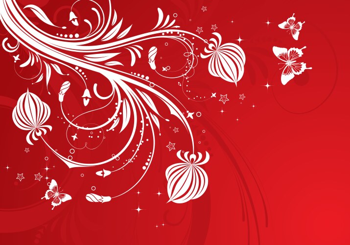 Red floral background Royalty Free Vector Image