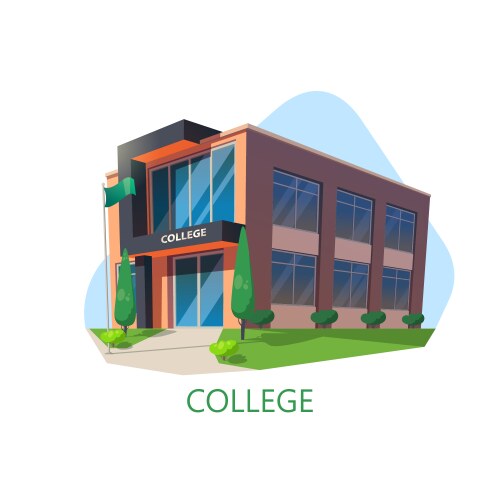 University or college building Royalty Free Vector Image