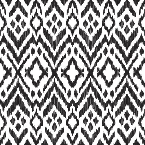 Simple ikat pattern in black and white colors Vector Image