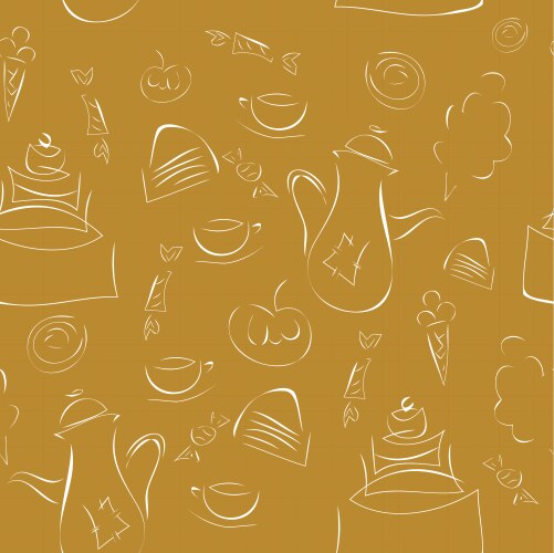 Tea seamless pattern background Royalty Free Vector Image