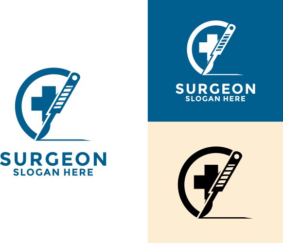 Surgeon logo design surgery department Royalty Free Vector