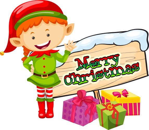 Christmas elf Royalty Free Vector Image - VectorStock
