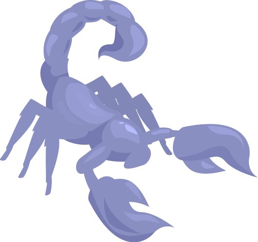 Big purple scorpion standing on white background Vector Image