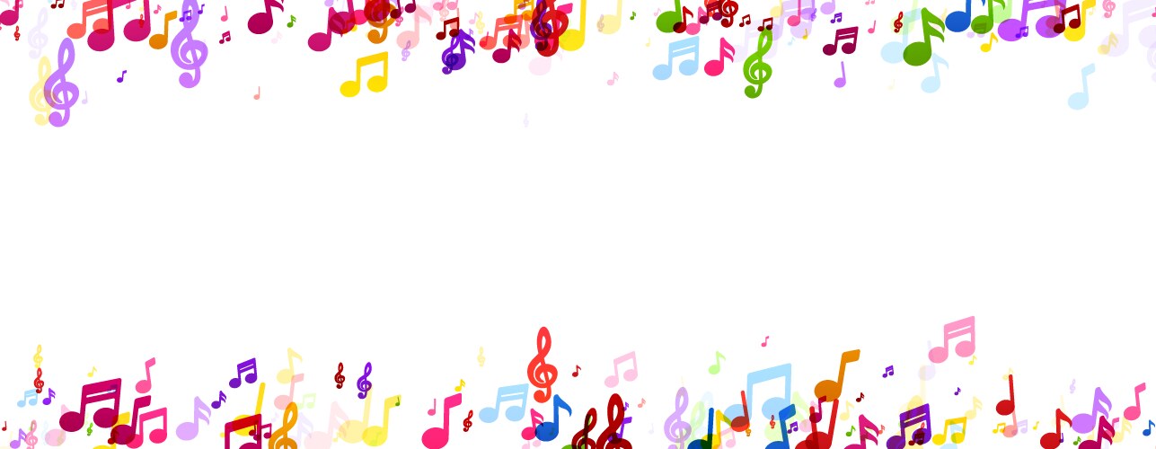 Rainbow music notes panorama Royalty Free Vector Image