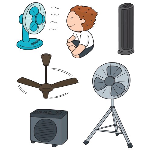 Pedestal fan cartoon isolated Royalty Free Vector Image