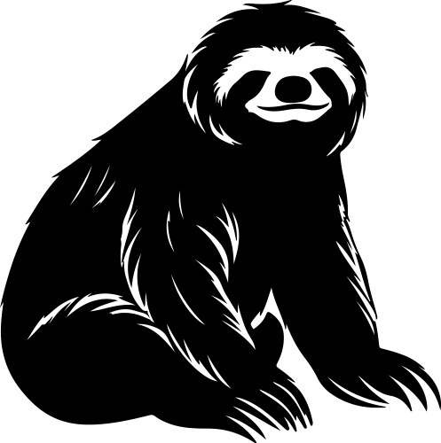 Sloth silhouette white background Royalty Free Vector Image