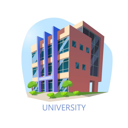 University or college building Royalty Free Vector Image