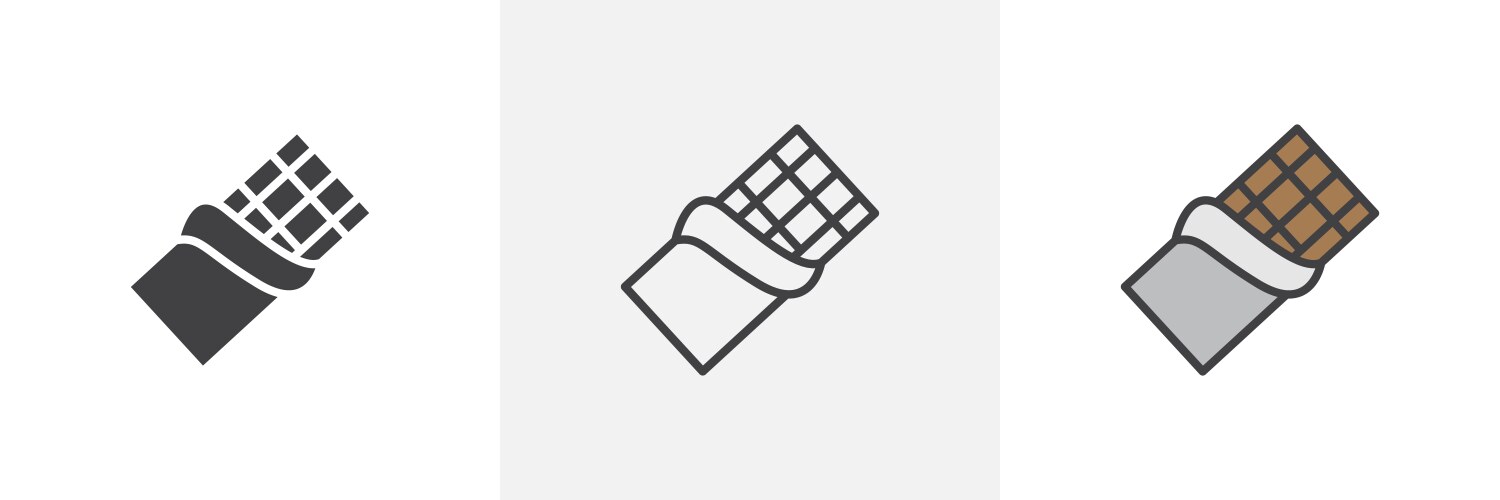 Chocolate icon set candy bar symbol Royalty Free Vector