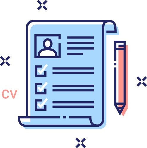 Curriculum vitae or cv application paper sheet Vector Image