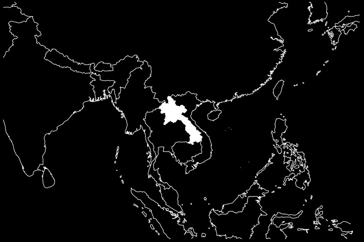 Malaysia map asia black background Royalty Free Vector Image