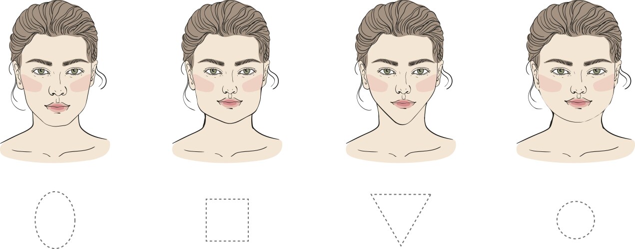 Forms of a female face Royalty Free Vector Image