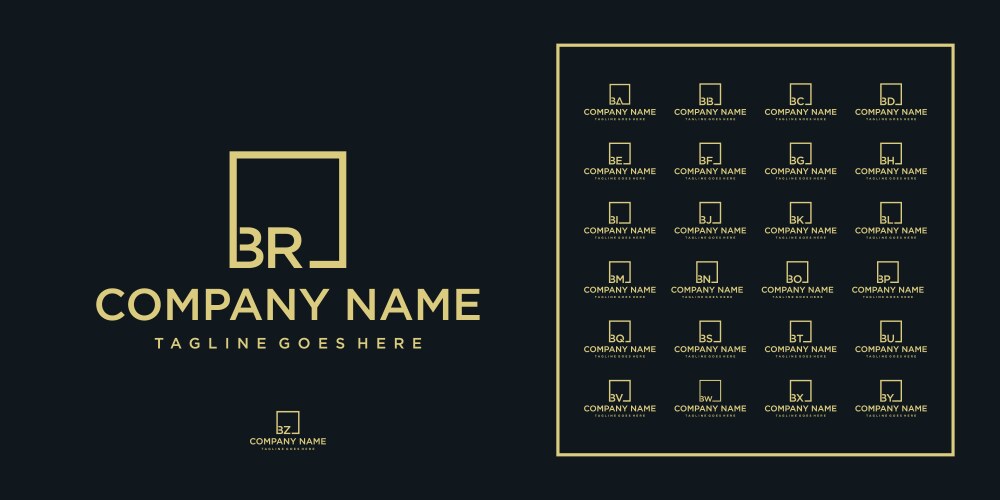 Set company logo design ideas Royalty Free Vector Image