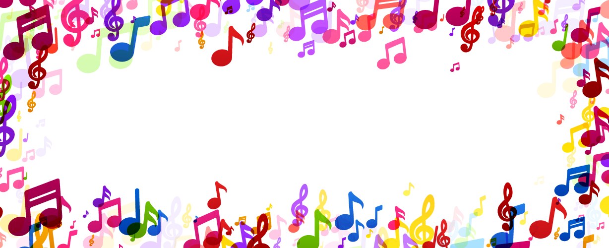 Colorful music notes on white background Vector Image